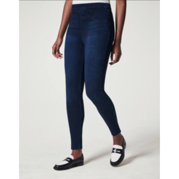 SPANX | Pants & Jumpsuits | Spanx By Sara Blakely Dark Wash Denim ...